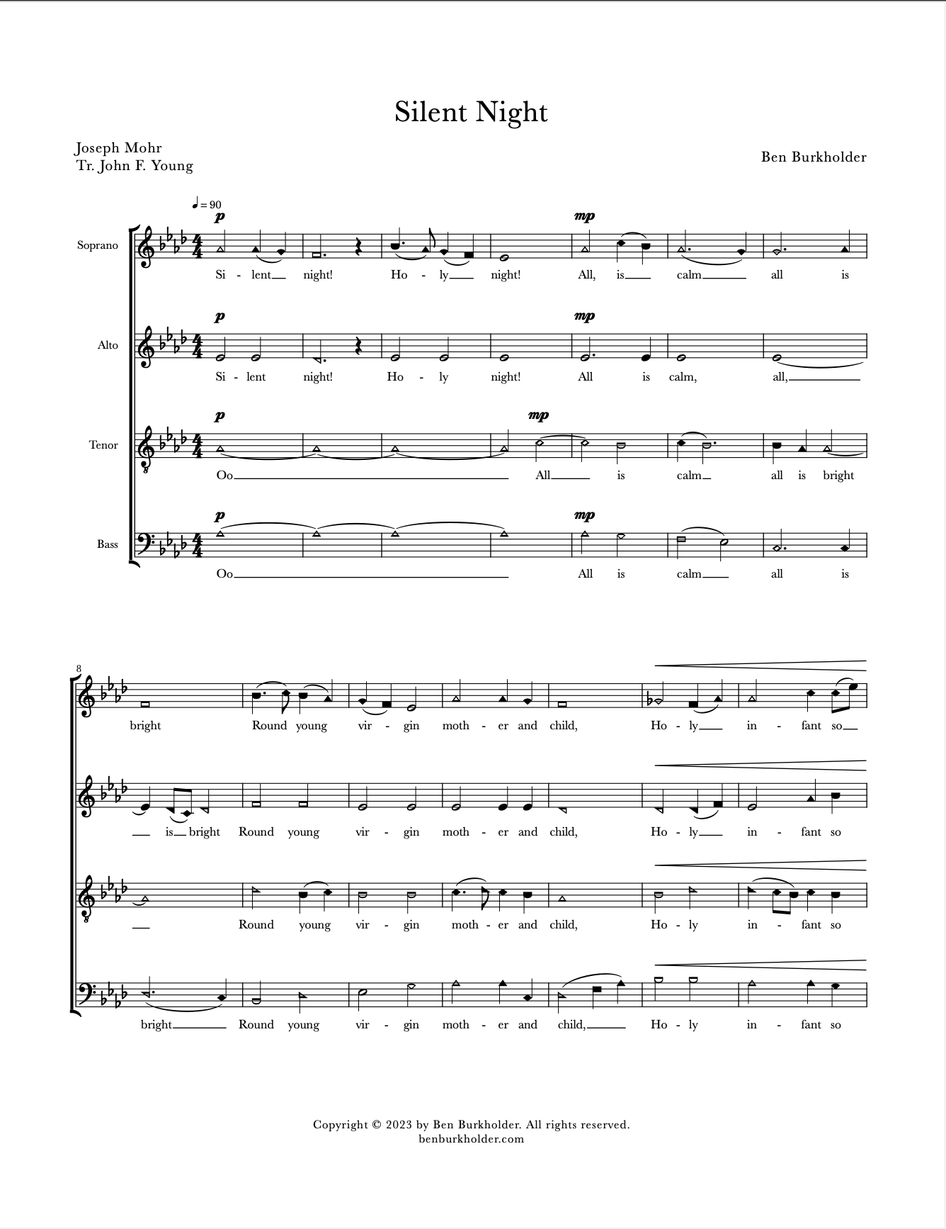 Silent Night - Ben Burkholder Music